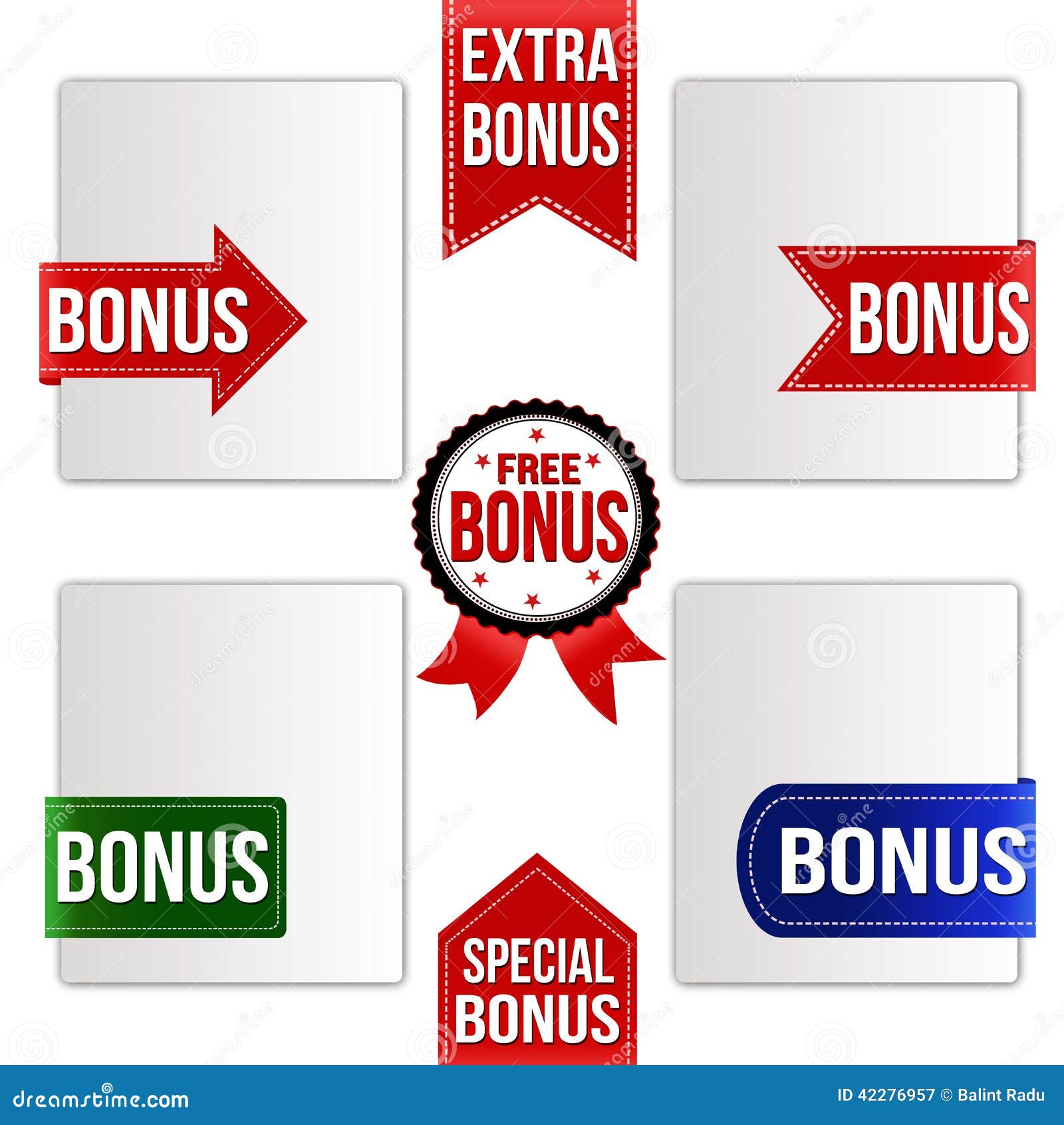 Bonus ribbons set stock vector. Illustration of paper - 42276957