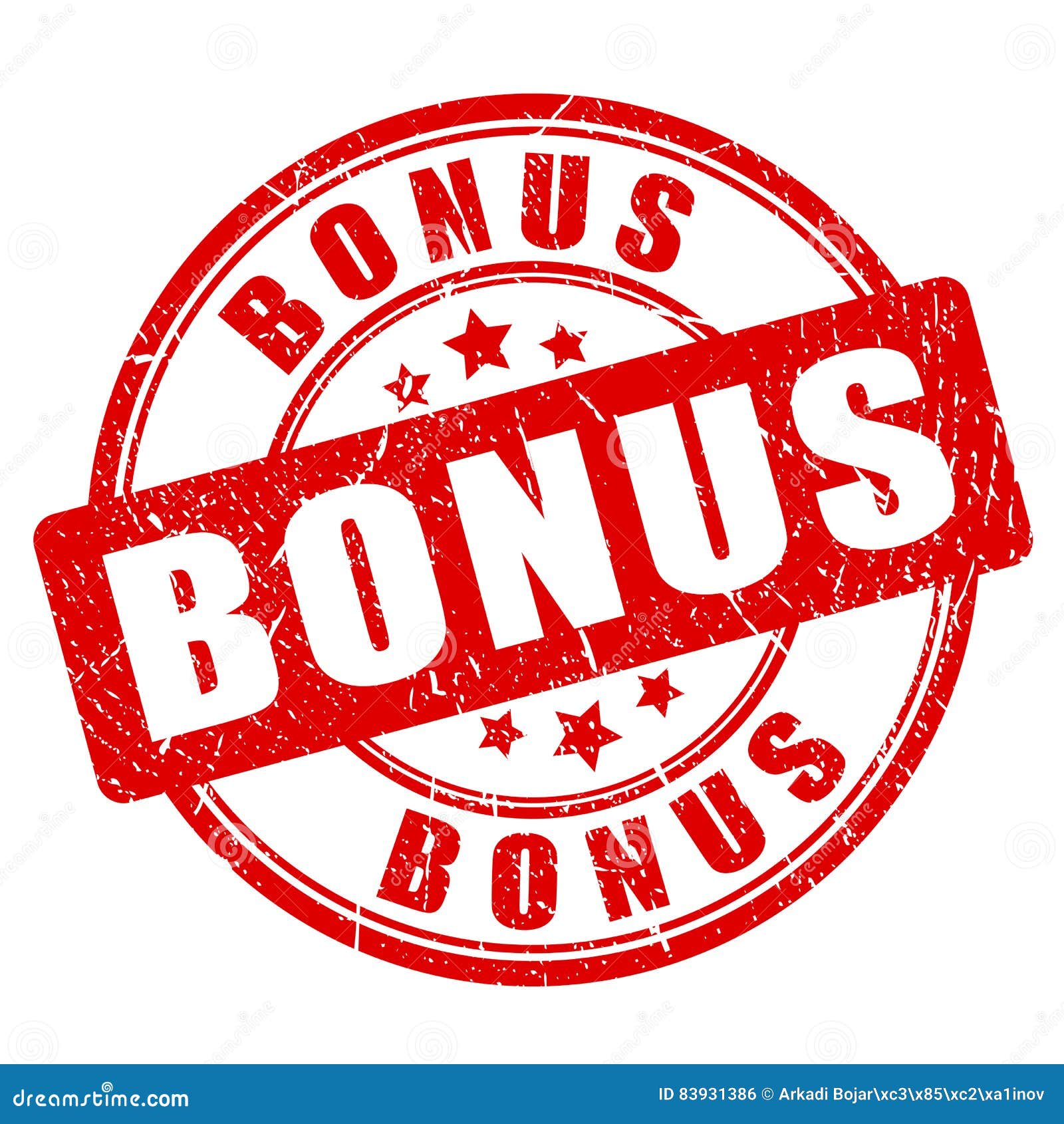 Bonus rubber vector stamp stock vector. Illustration of print - 83931386