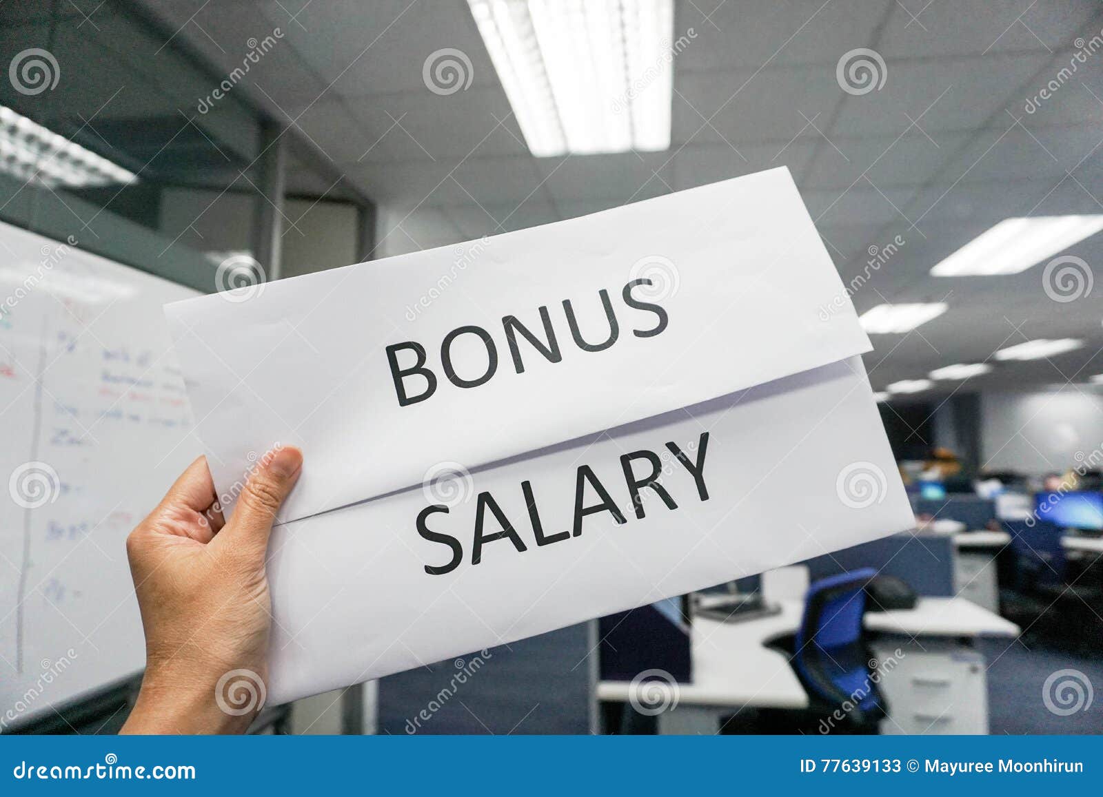 Bonus and salary payroll stock image. Image of concept - 77639133