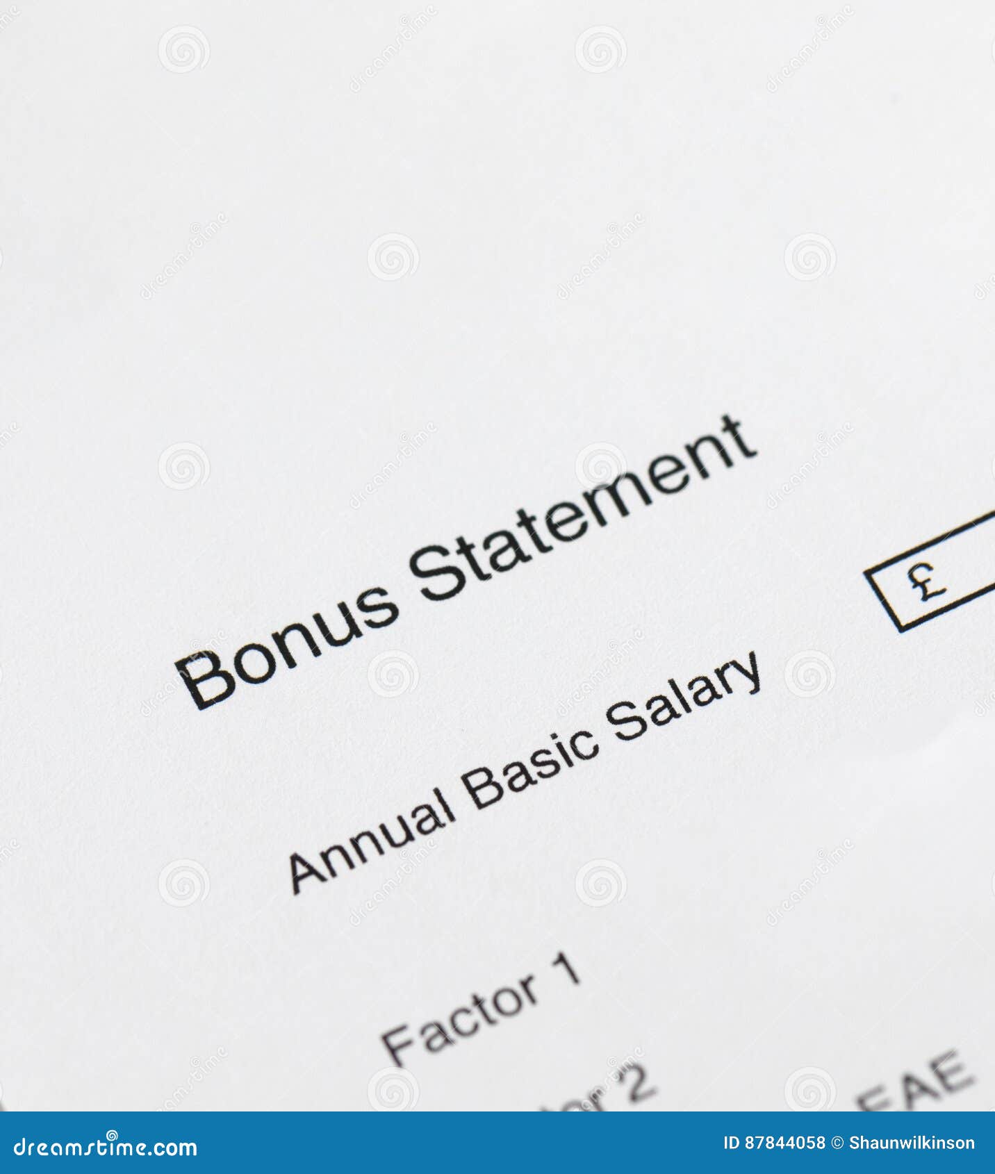 Bonus Statement stock photo. Image of office, letter - 87844058