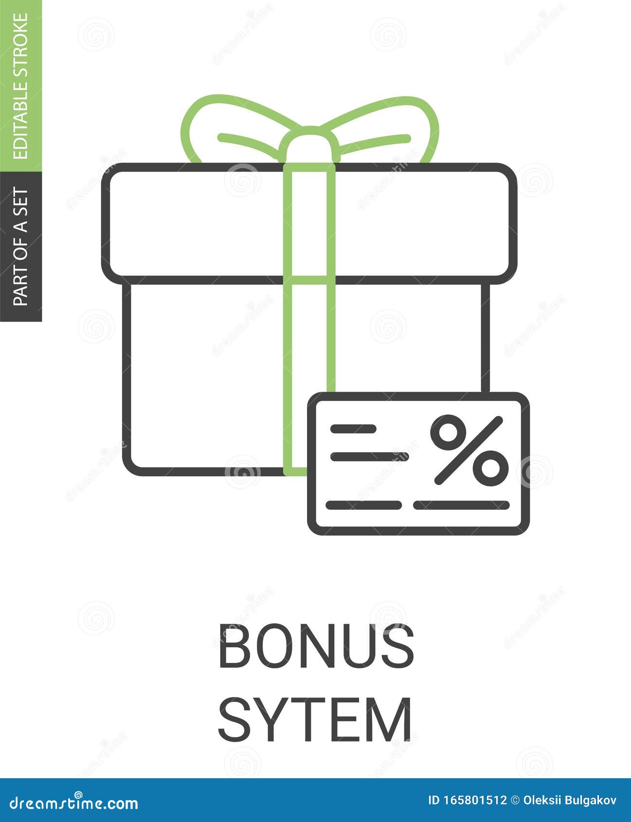 Bonus System Icon with Editable Stroke in Flat Linear Style Stock ...