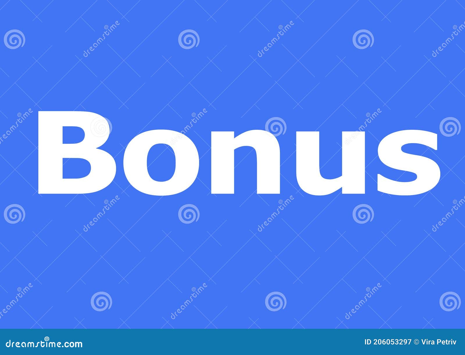 Bonus. Table with the Inscription on a Blue Background Stock Image ...