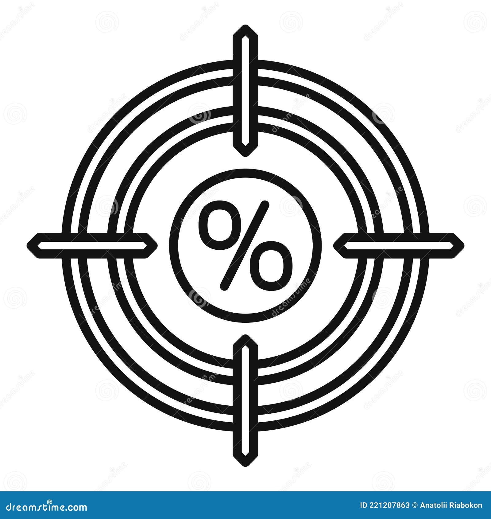 Bonus Target Icon, Outline Style Stock Vector - Illustration of outline ...