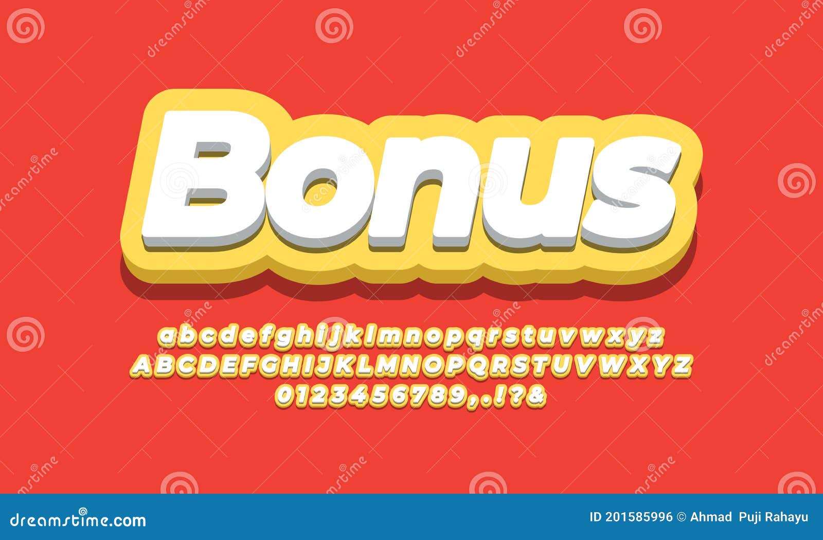 Bonus Text 3d Yellow Design Stock Vector - Illustration of concept ...