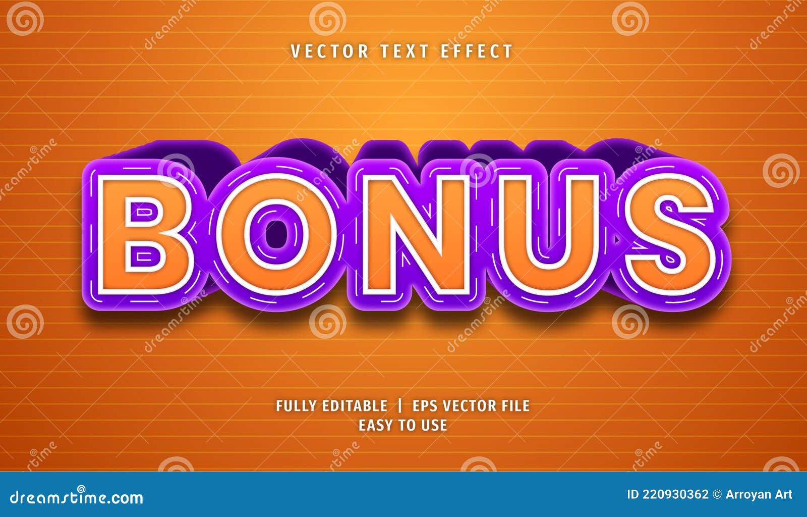 Text Effects 3D Bonus, Editable Text Style Stock Vector - Illustration ...