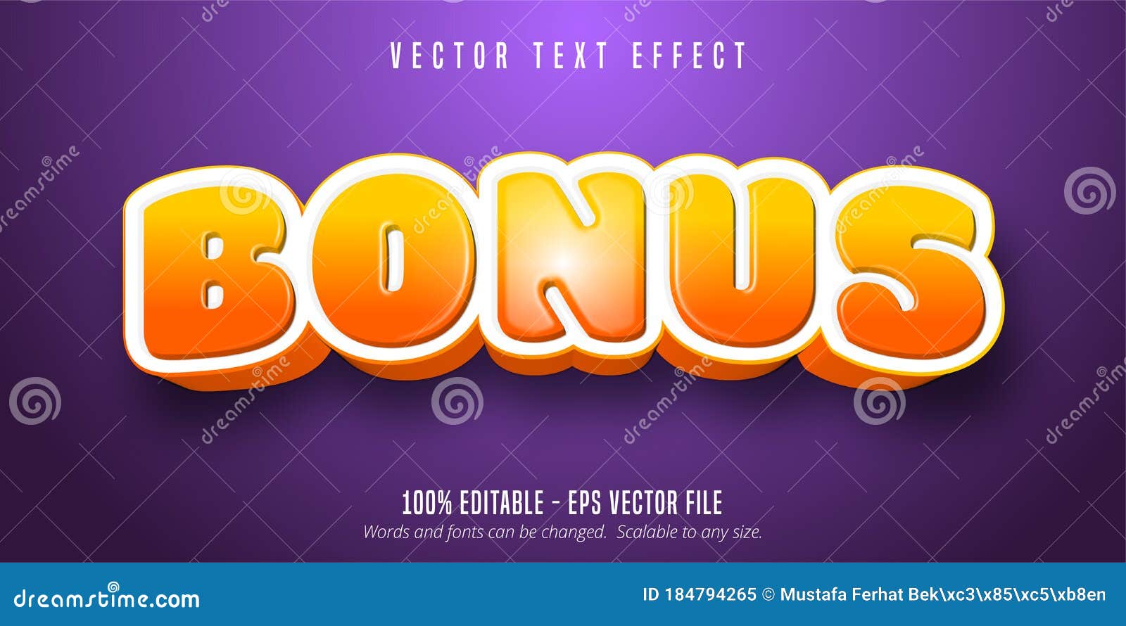 Bonus Text, Game Style Editable Text Effect Stock Vector - Illustration ...