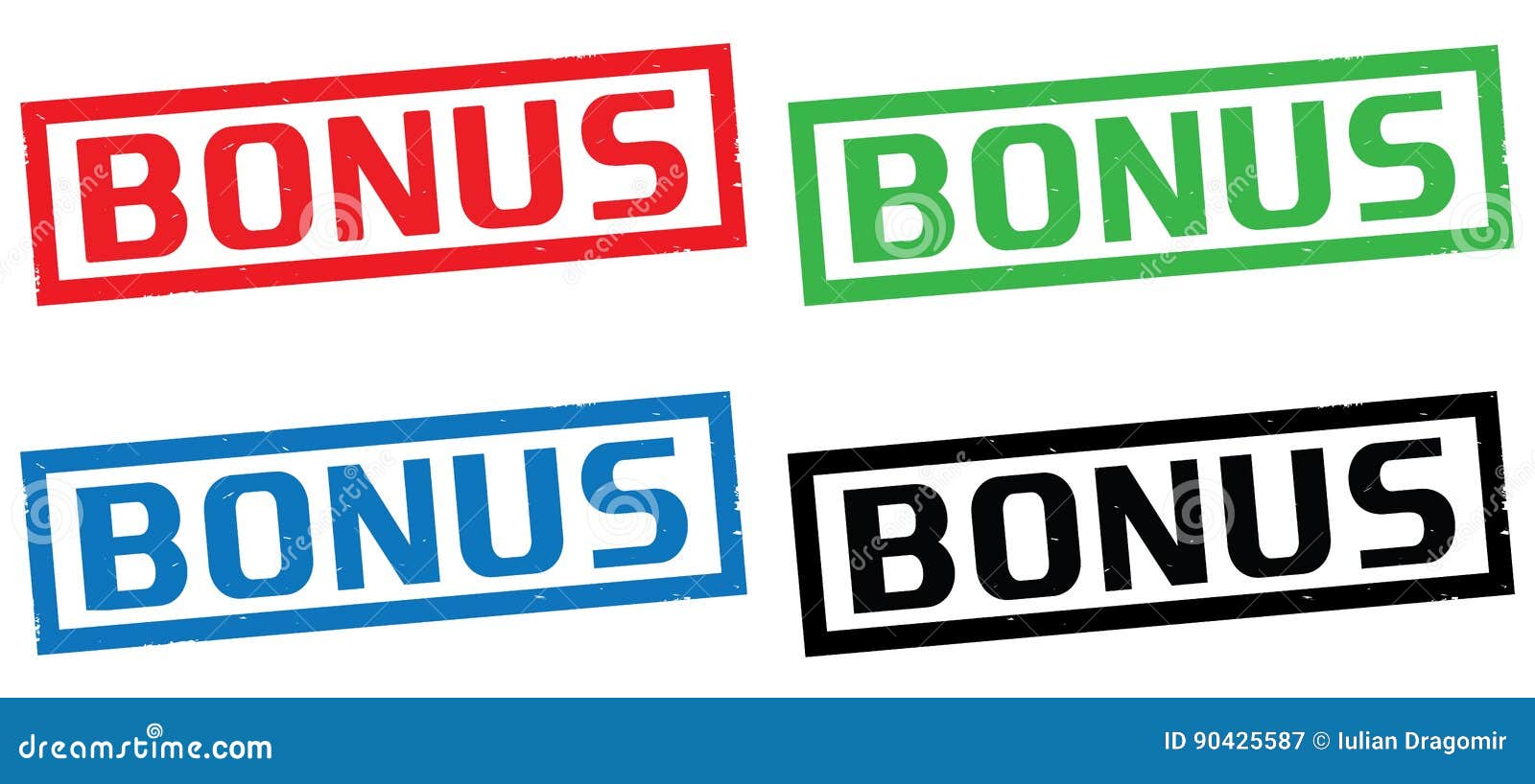 BONUS Text, on Rectangle Border Stamp Sign. Stock Illustration ...