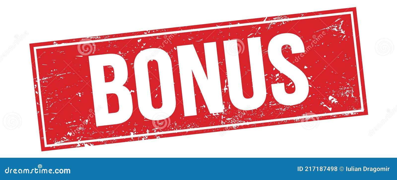 BONUS Text on Red Grungy Rectangle Stamp Stock Illustration ...