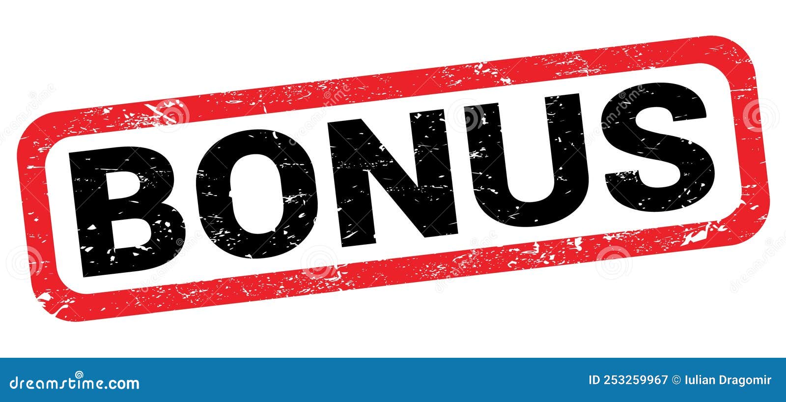 BONUS Text Written on Red-black Rectangle Stamp Stock Illustration ...