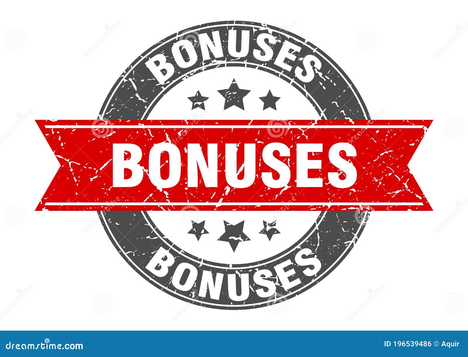 Bonuses Round Stamp with Ribbon. Label Sign Stock Vector - Illustration ...