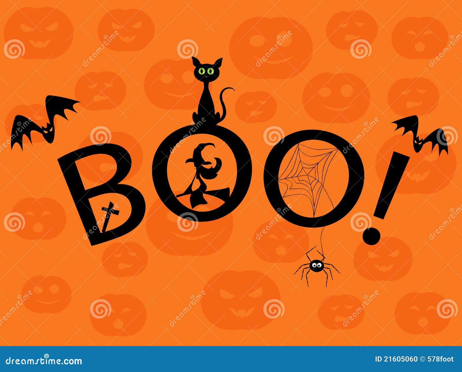 Boo! stock vector. Illustration of halloween, silhouette - 21605060