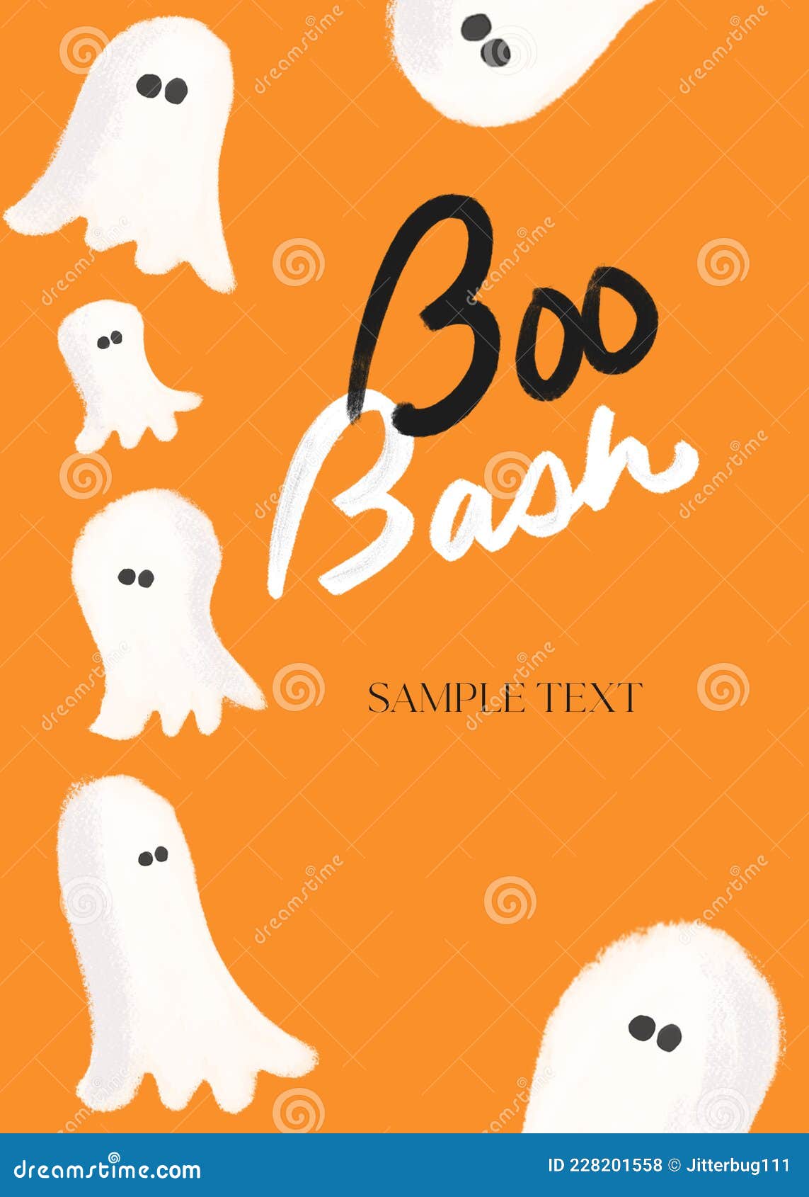 Boo Bash Ghost Halloween Background Stock Illustration - Illustration ...