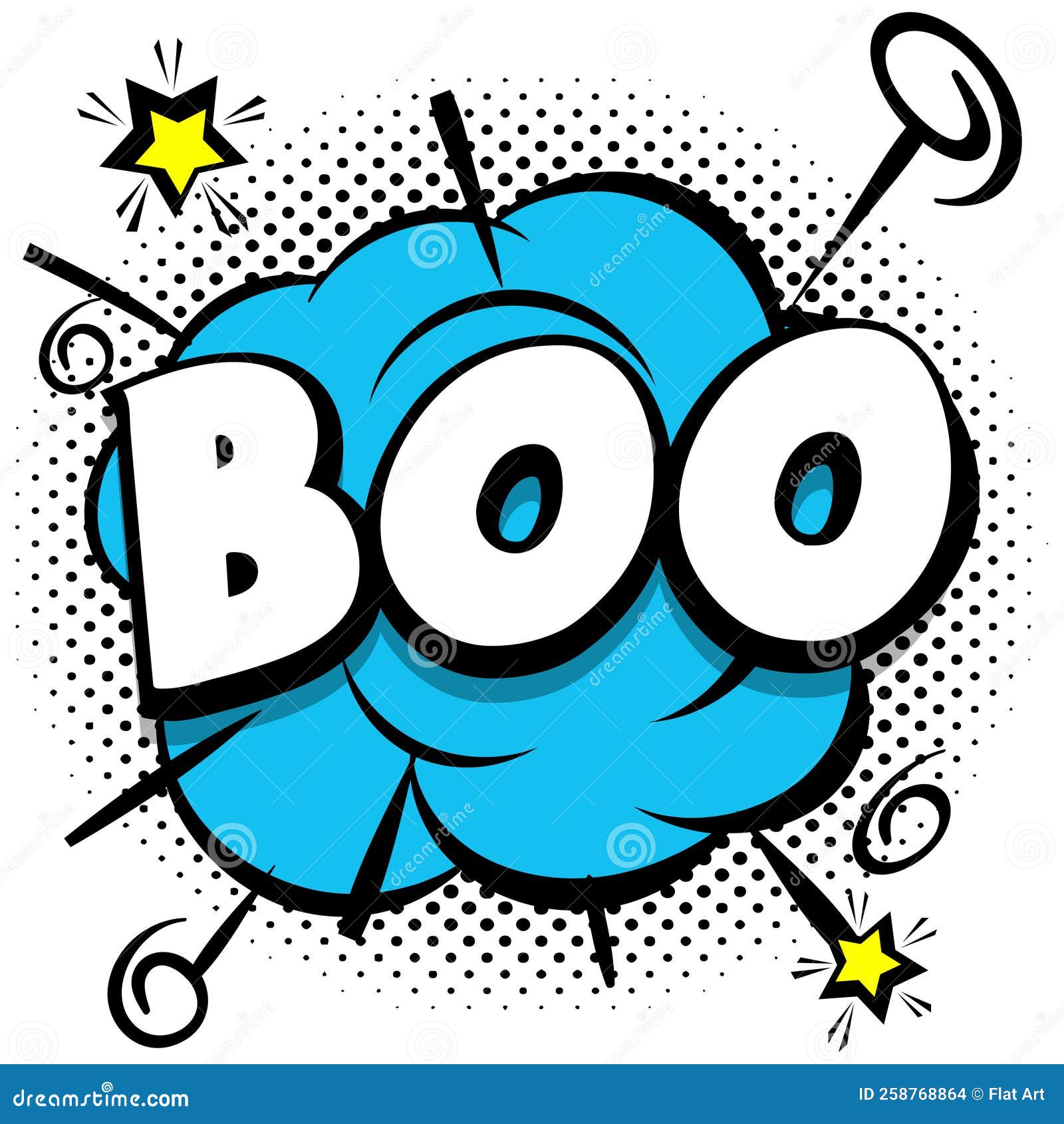 Boo Comic Bright Template with Speech Bubbles on Colorful Frames Stock ...