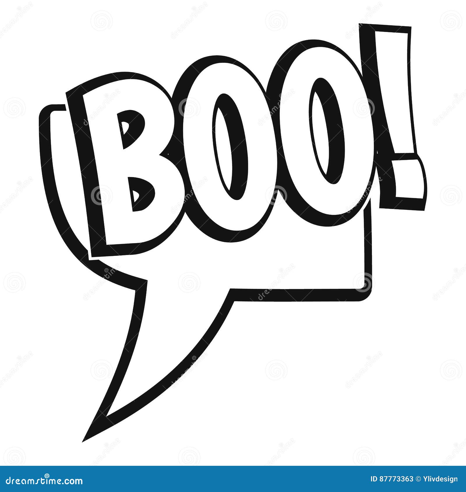 BOO, Comic Text Speech Bubble Icon, Simple Style Stock Vector ...