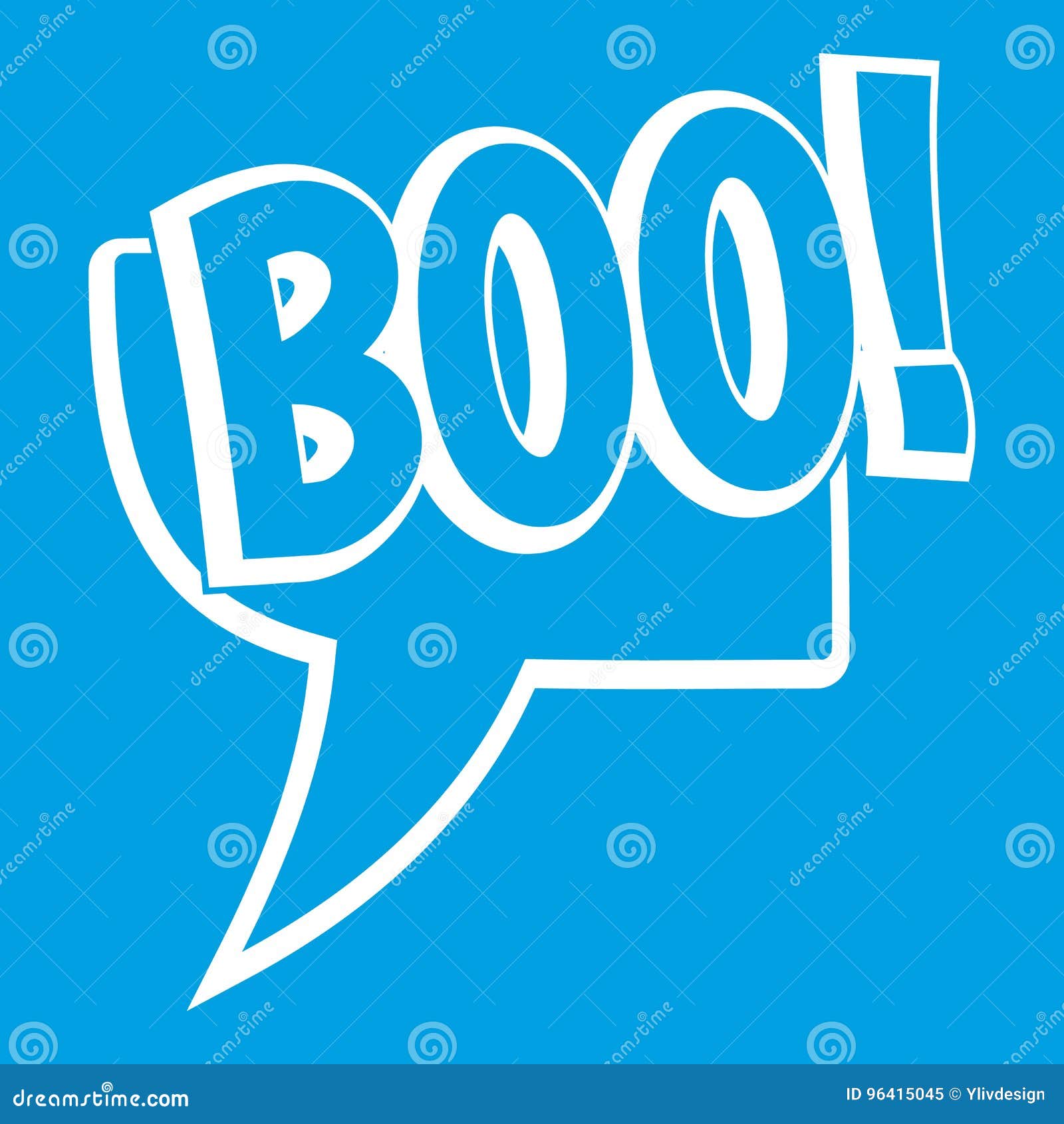 BOO, Comic Text Speech Bubble Icon White Stock Vector - Illustration of ...