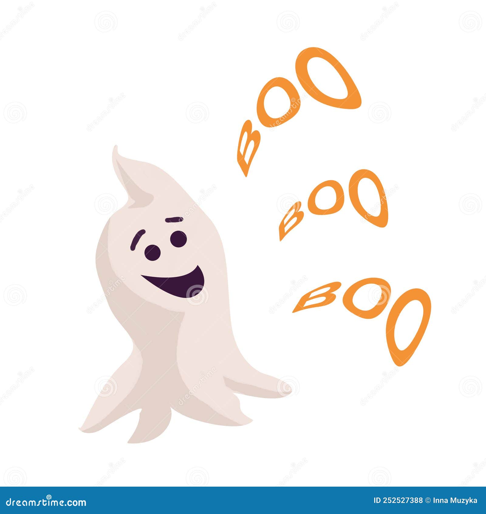 Boo Ghost design element stock vector. Illustration of smile - 252527388