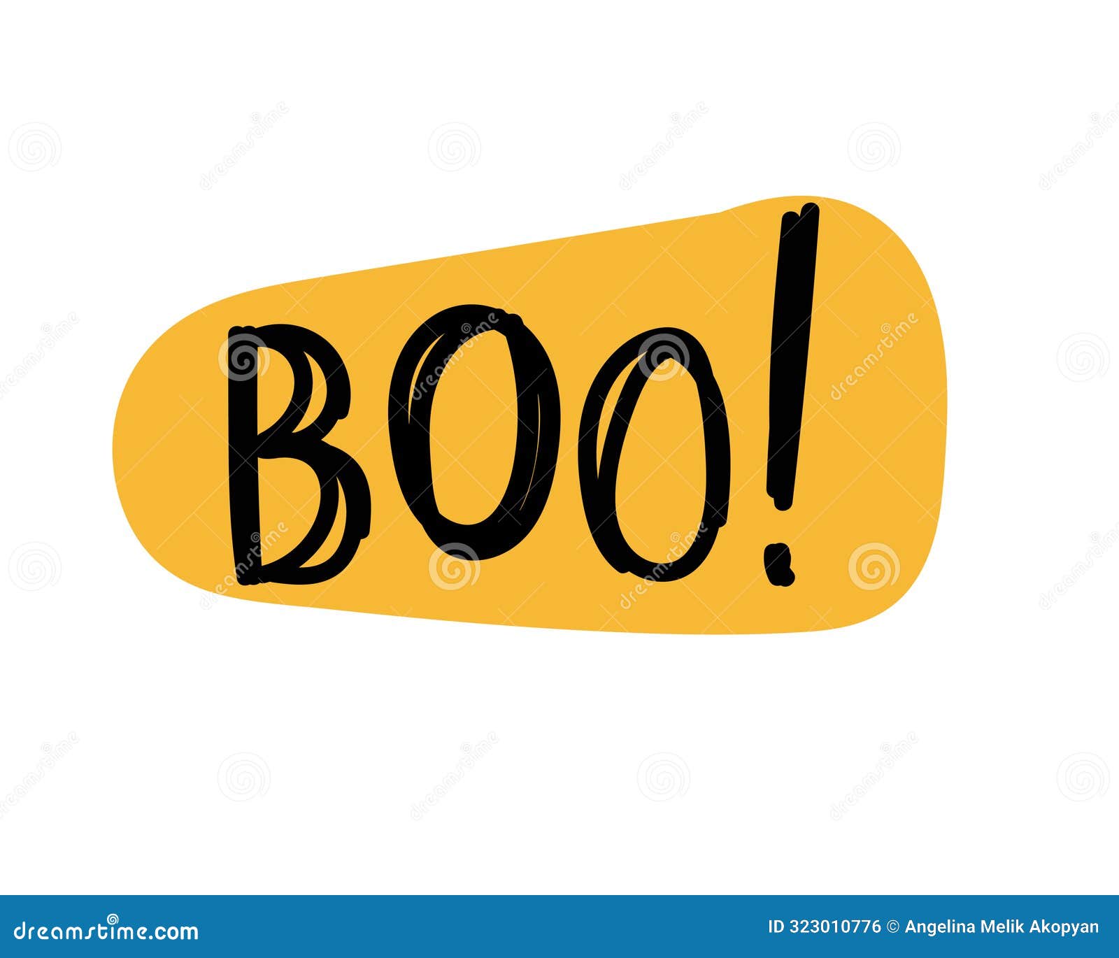 Boo Hand Drawn Lettering. Vector Isolated Text Stock Vector ...