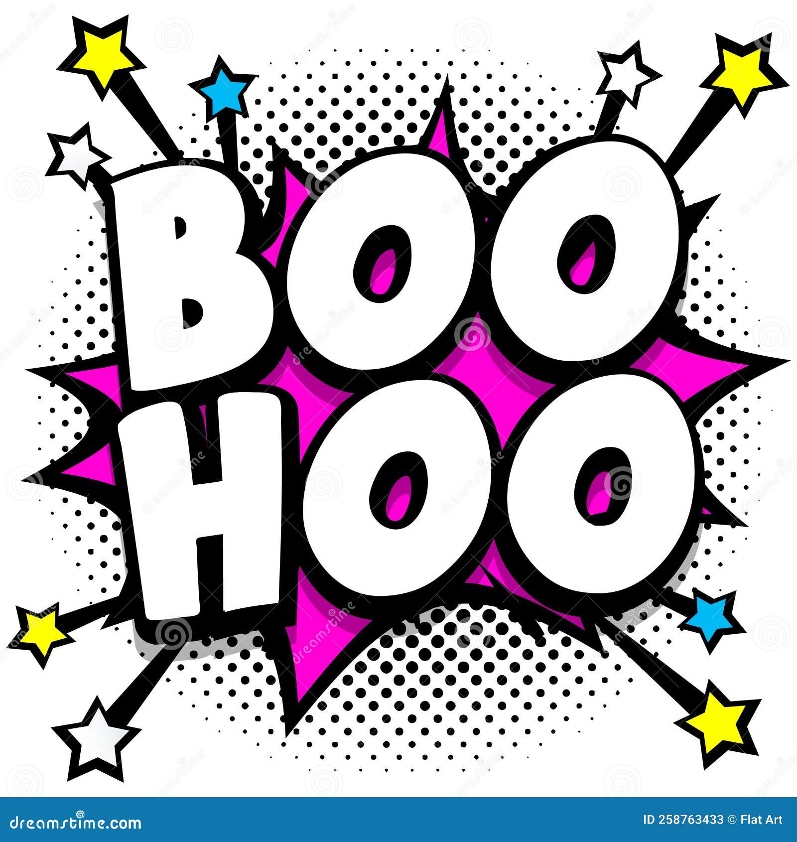 Boo-hoo Pop Art Comic Speech Bubbles Book Sound Effects Cartoon Vector ...