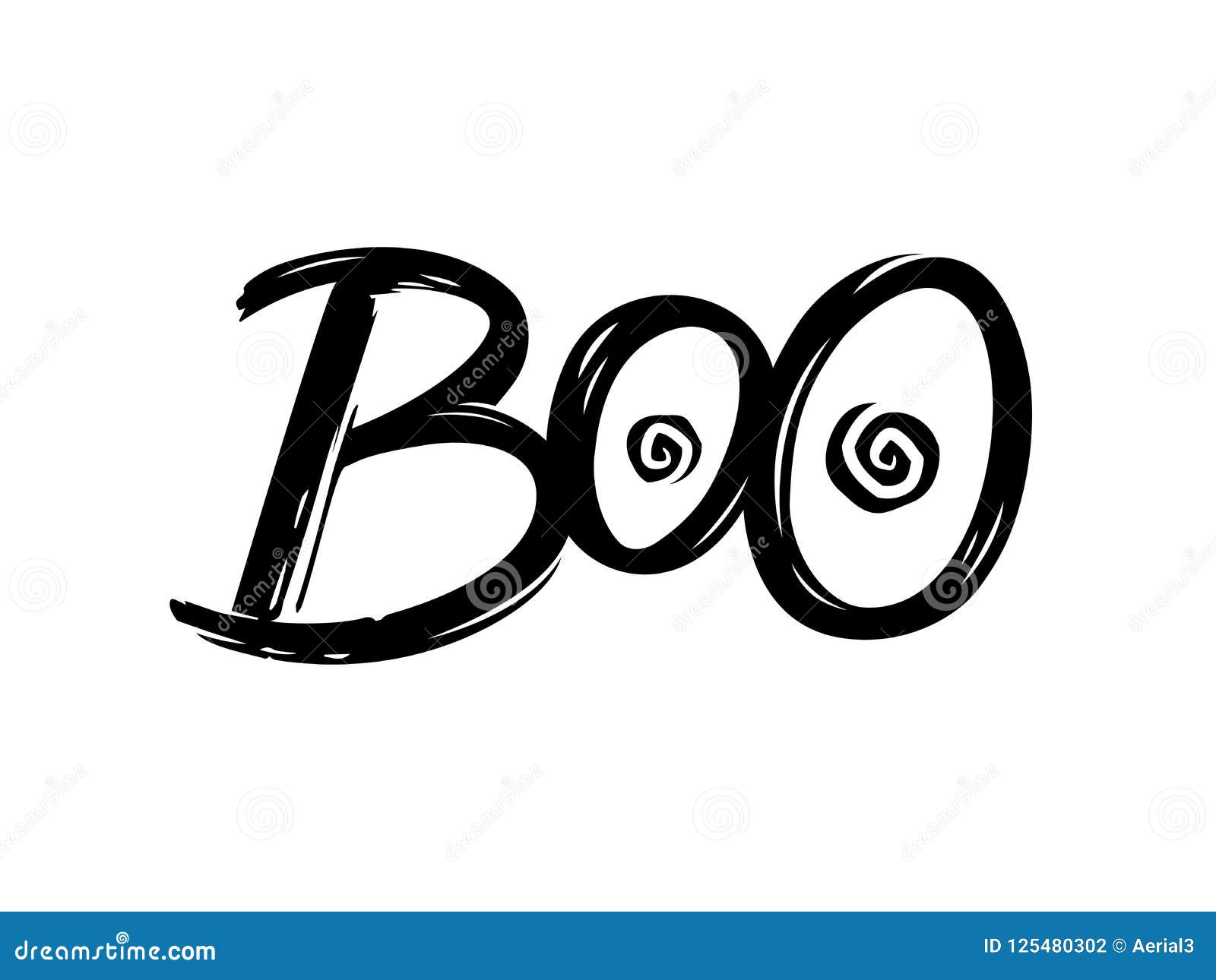 Boo Letras Dibujadas Mano Para Halloween Ilustración del Vector ...