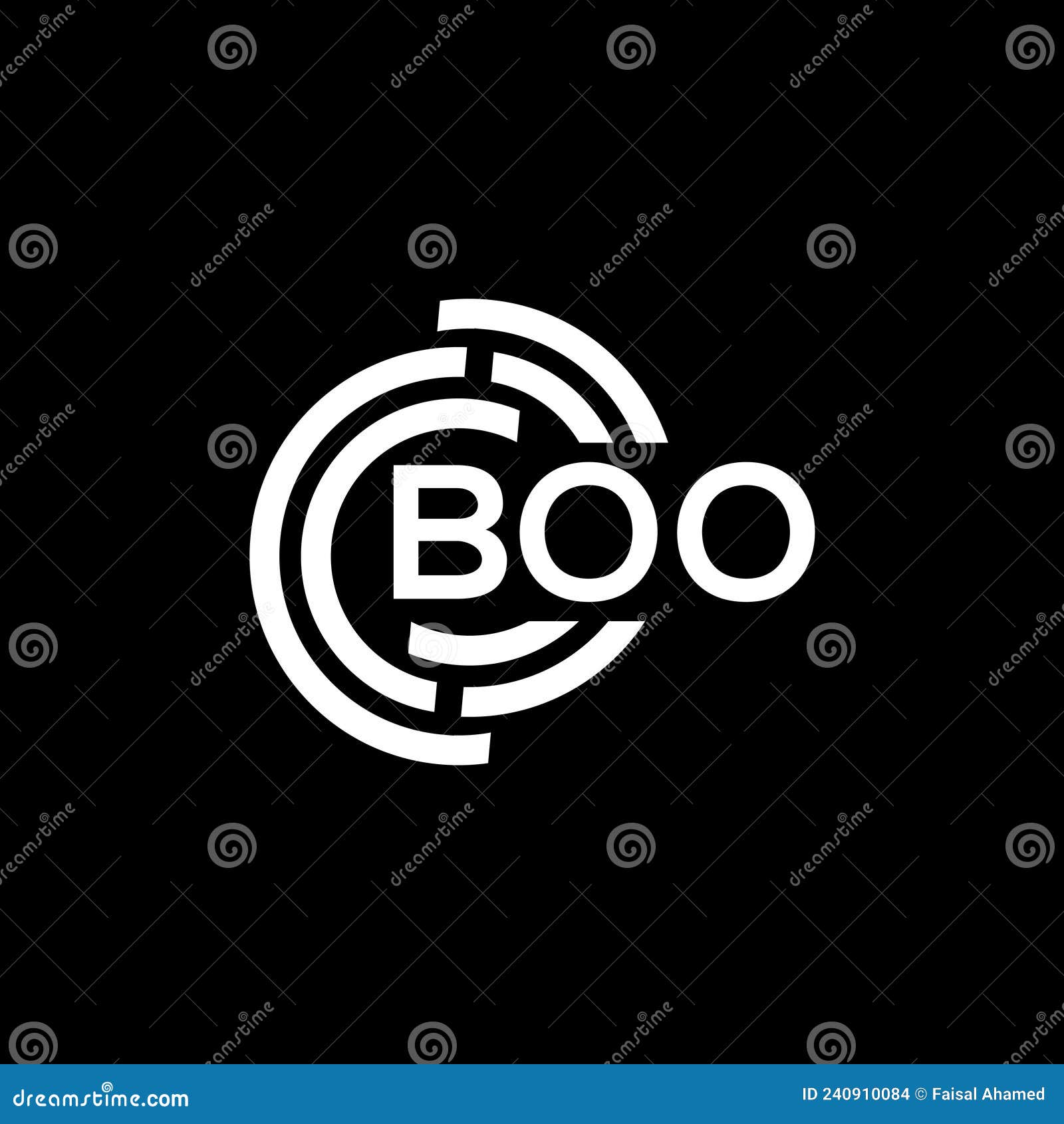 BOO Letter Logo Design on Black Background. BOO Creative Initials ...