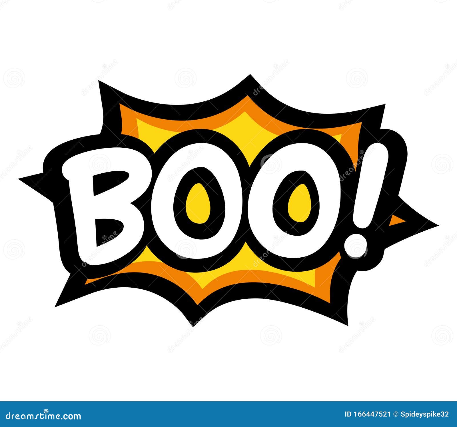 Boo Letters on Comic Text. Isolated Vector Stock Illustration ...