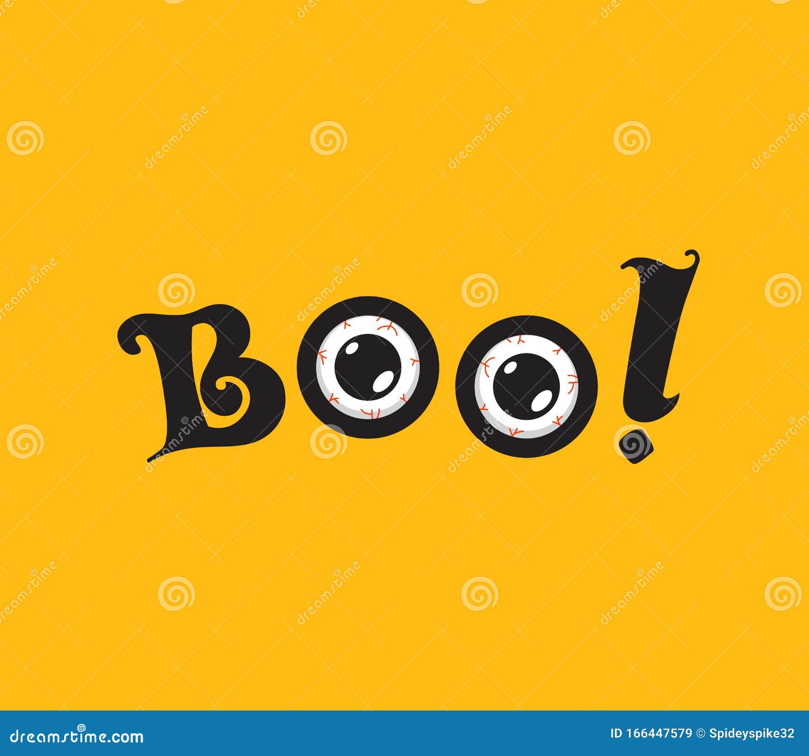 Boo Letters with Two Scary Eyes Stock Illustration - Illustration of ...