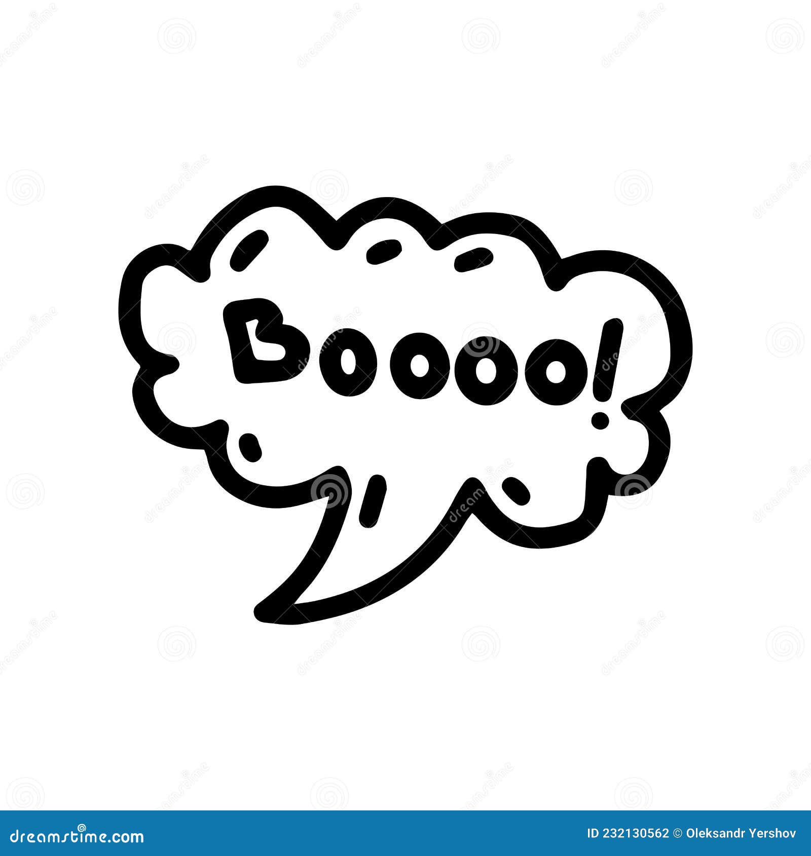 Boo Speech Bubble Line Vector Doodle Simple Icon Stock Vector ...