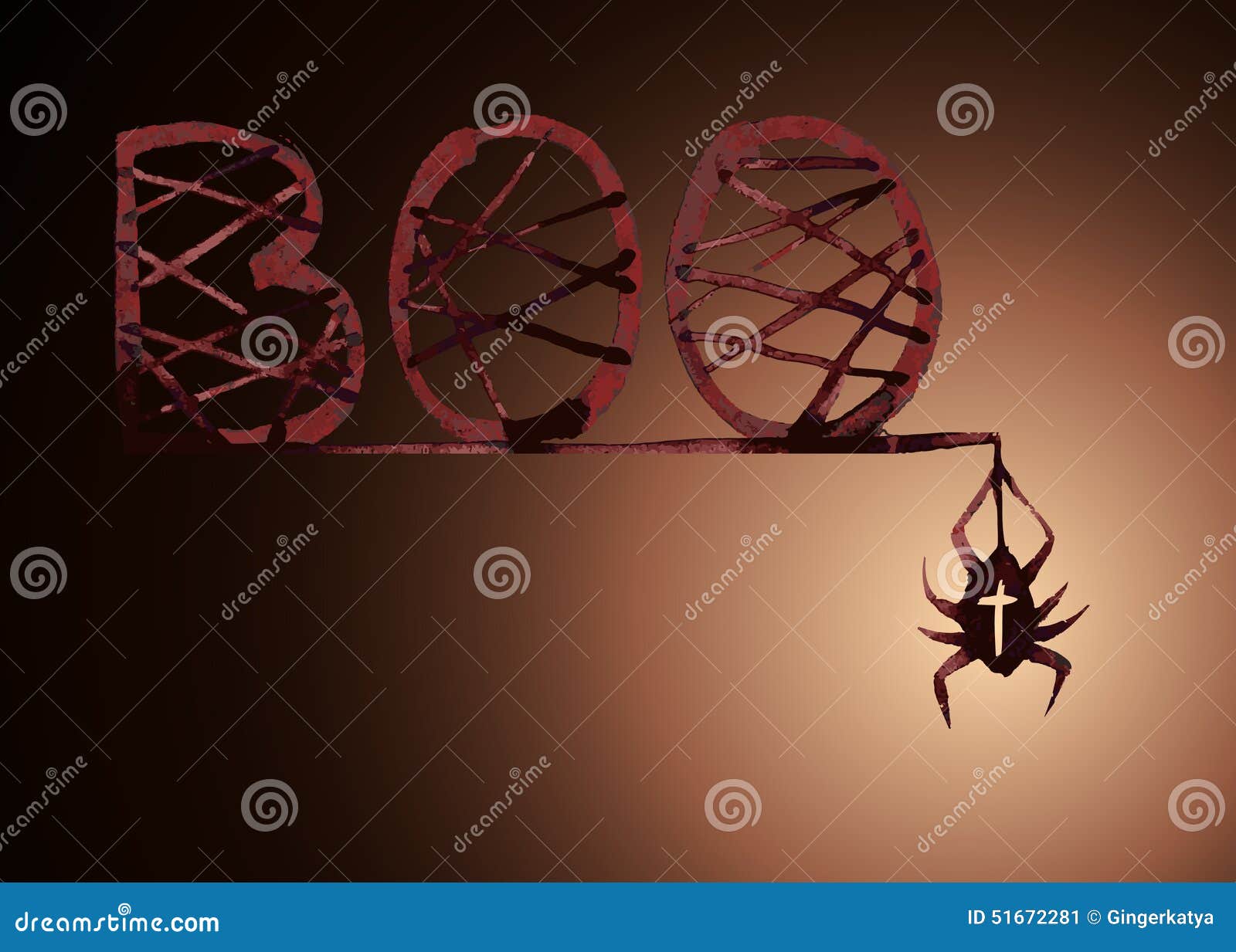 Boo spider stock vector. Illustration of fear, happy - 51672281