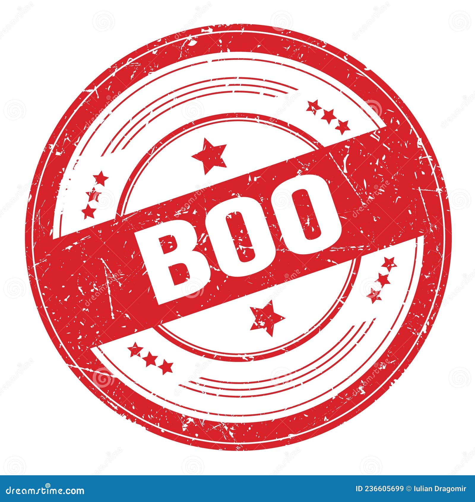 BOO Text on Red Round Grungy Stamp Stock Illustration - Illustration of ...