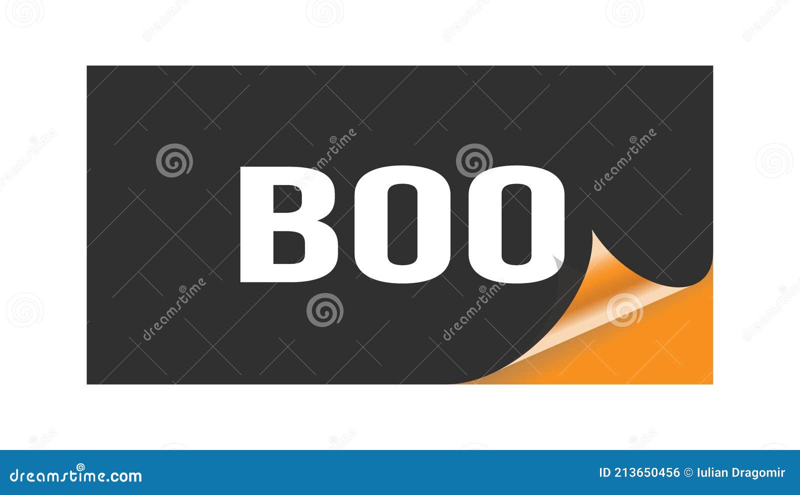 BOO Text Written on Black Orange Sticker Stock Illustration ...