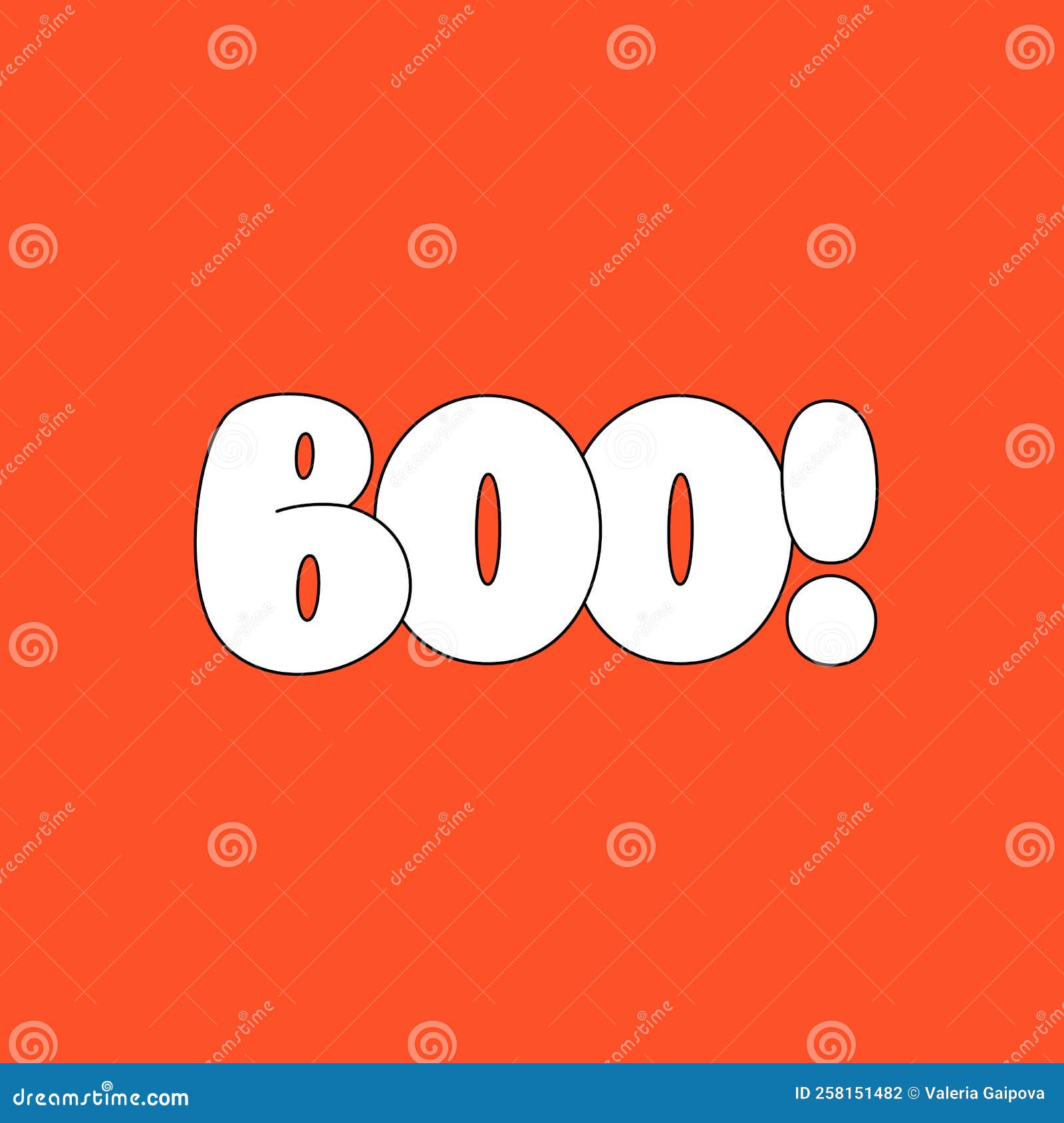 Boo. White Halloween Lettering on Bright Orange Background Stock Vector ...