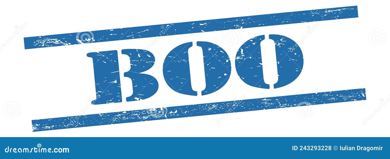 BOO, Word Written on Blue Stamp Sign Stock Illustration - Illustration ...