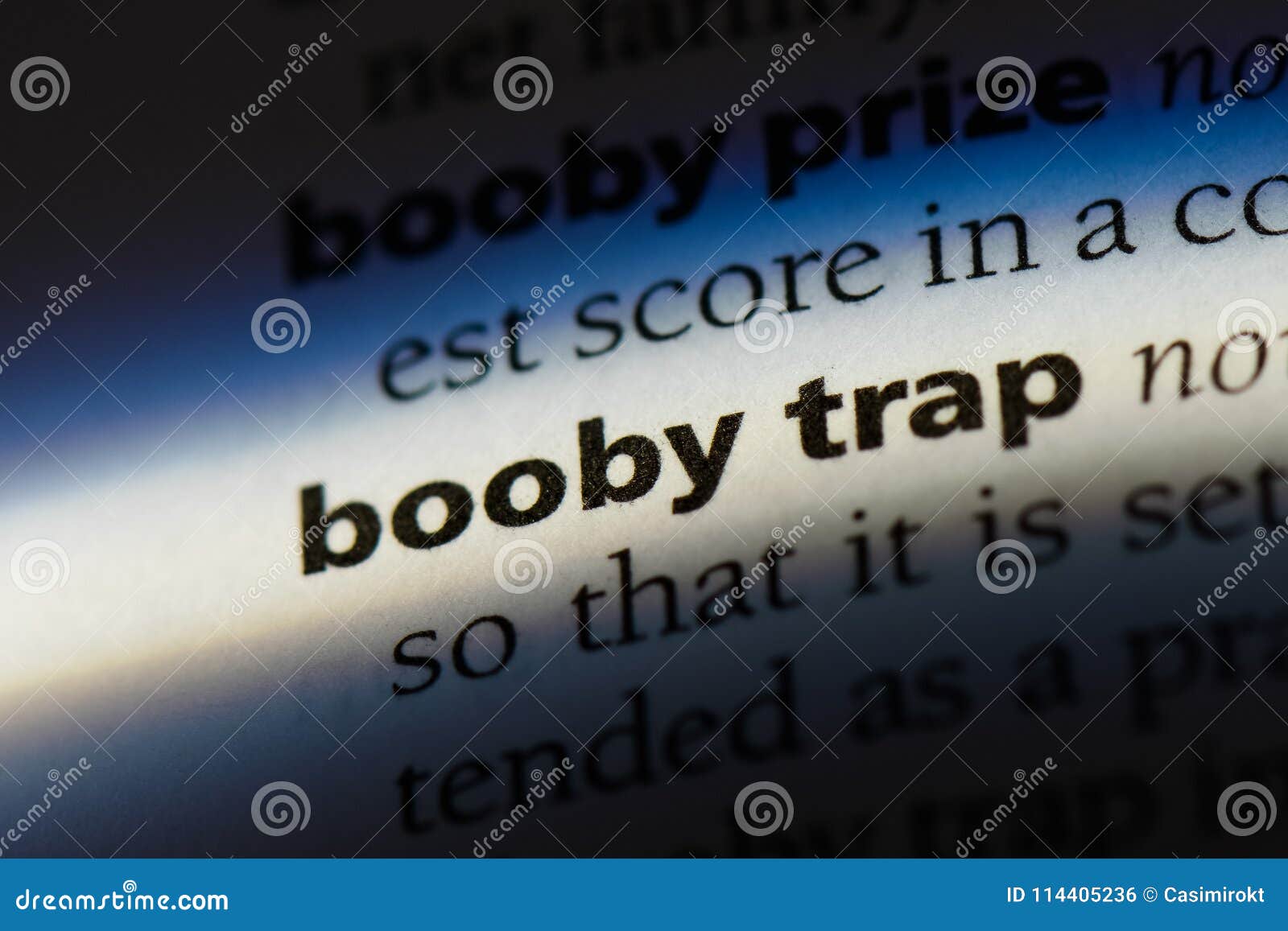 Boobytrap stock photo. Image of page, concept, definition - 114405236