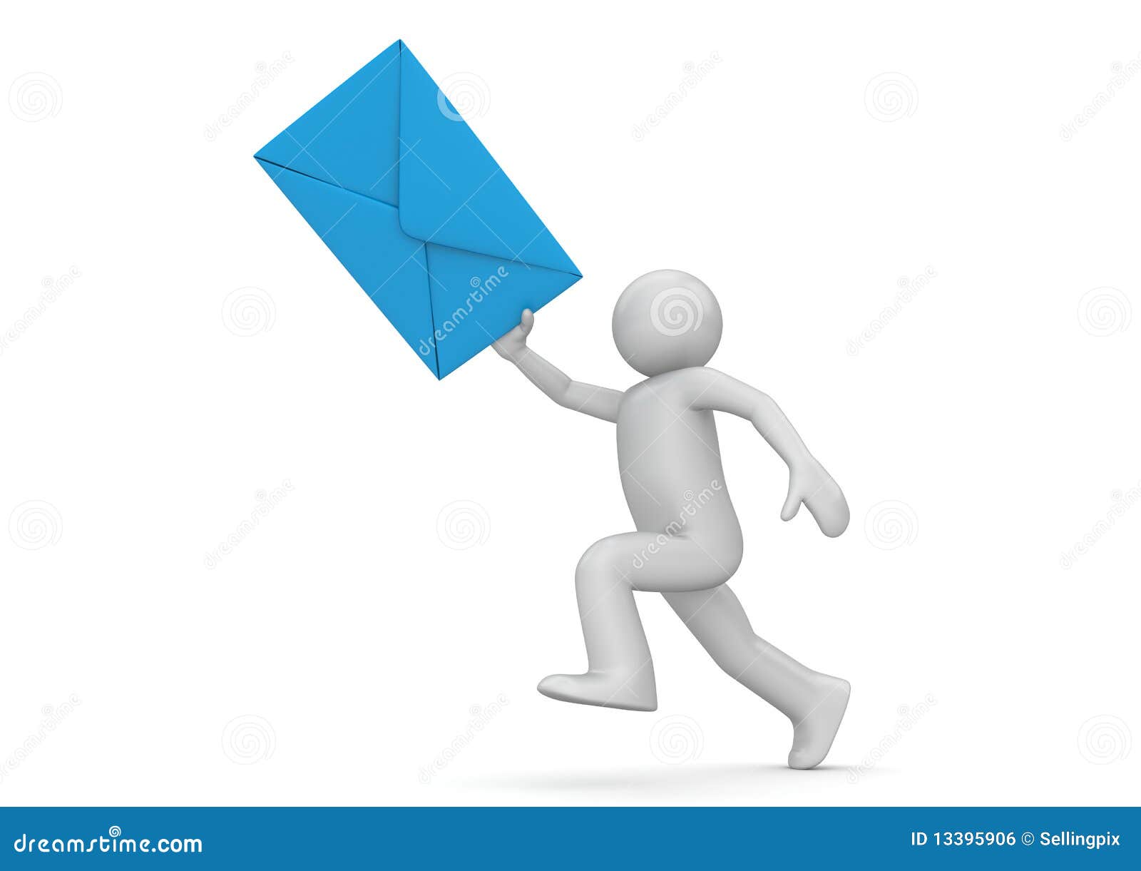 Boodschapper - Mens Met Blauwe Envelop Stock Illustratie - Illustration ...