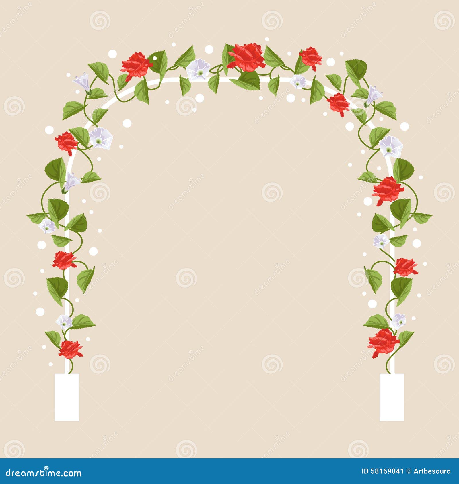 Boog Met Bloemen Vector Illustratie Vector Illustratie - Illustration ...
