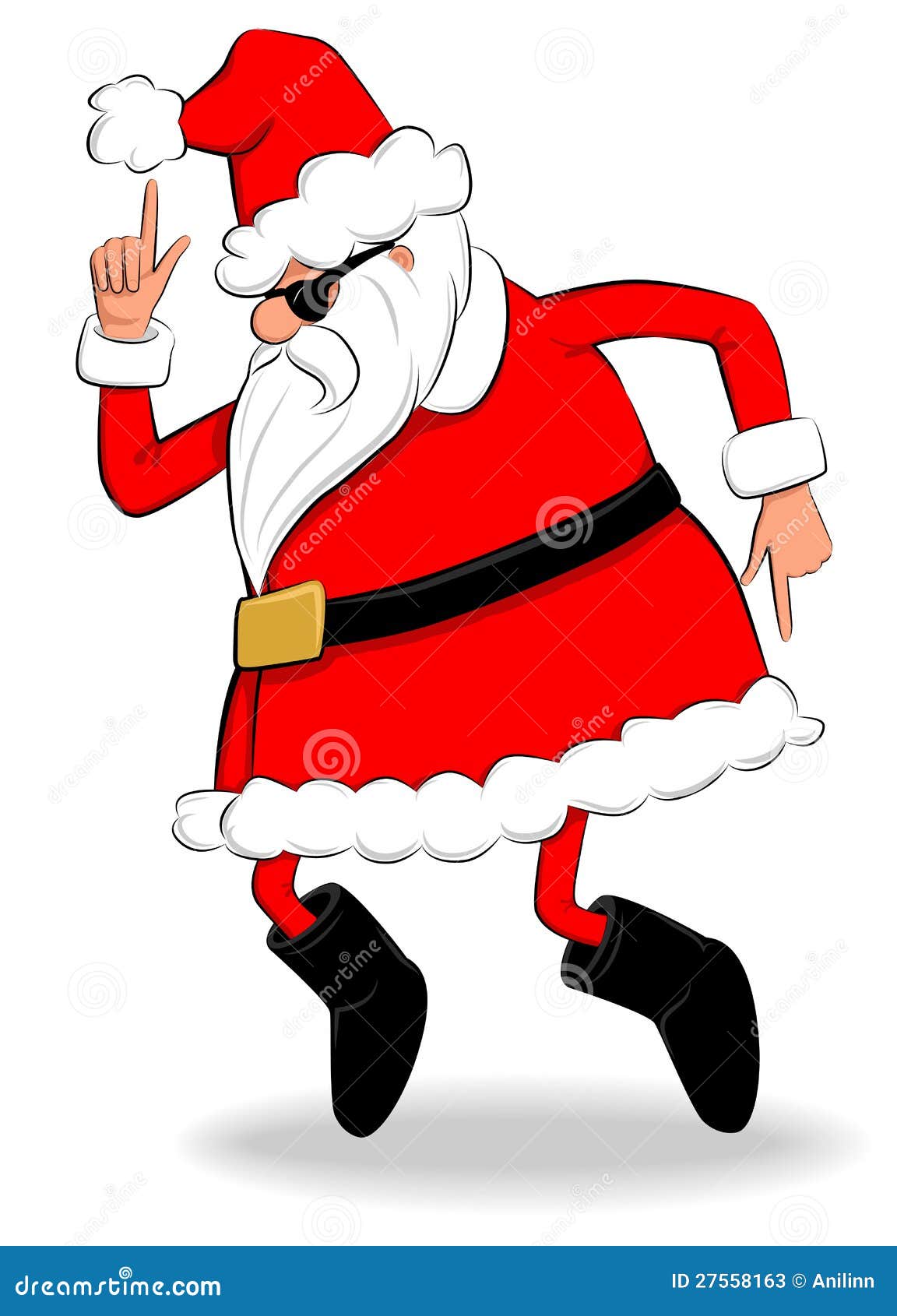 Boogie Santa stock vector. Illustration of cartoon, humor - 27558163