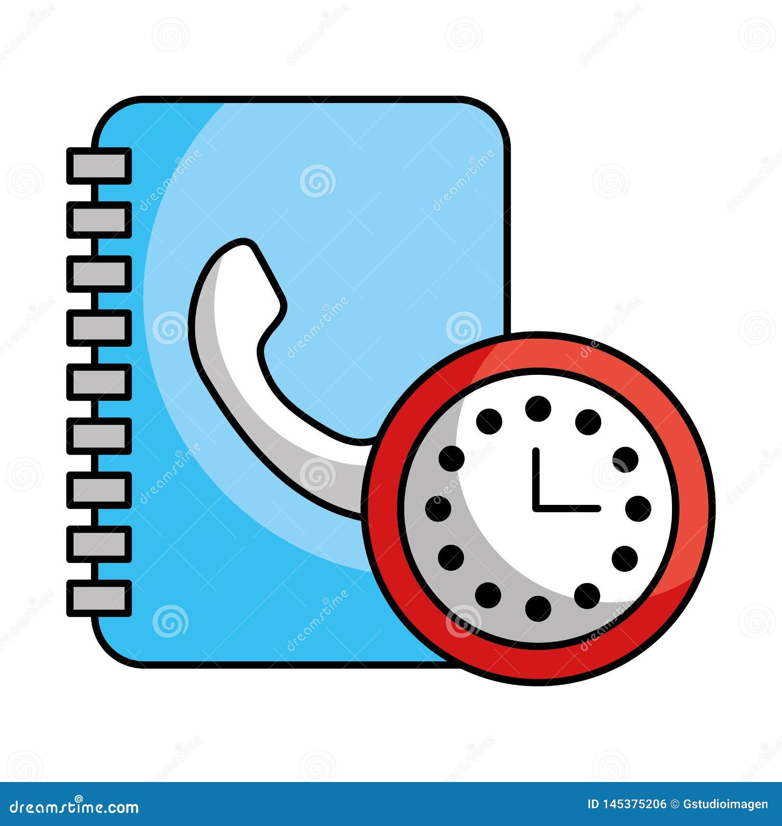 Book Address Clock Time Call Center Stock Vector - Illustration of call ...