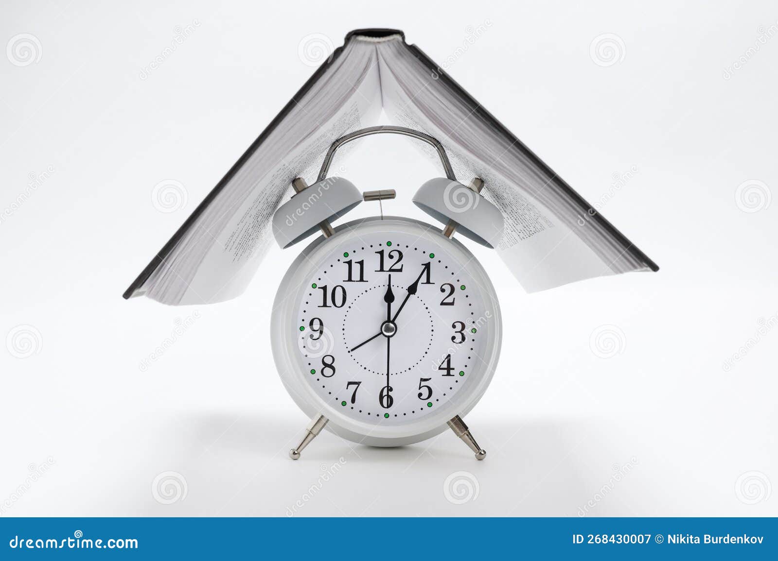 The Book on the Alarm Clock. Stock Image - Image of philosophy, study ...