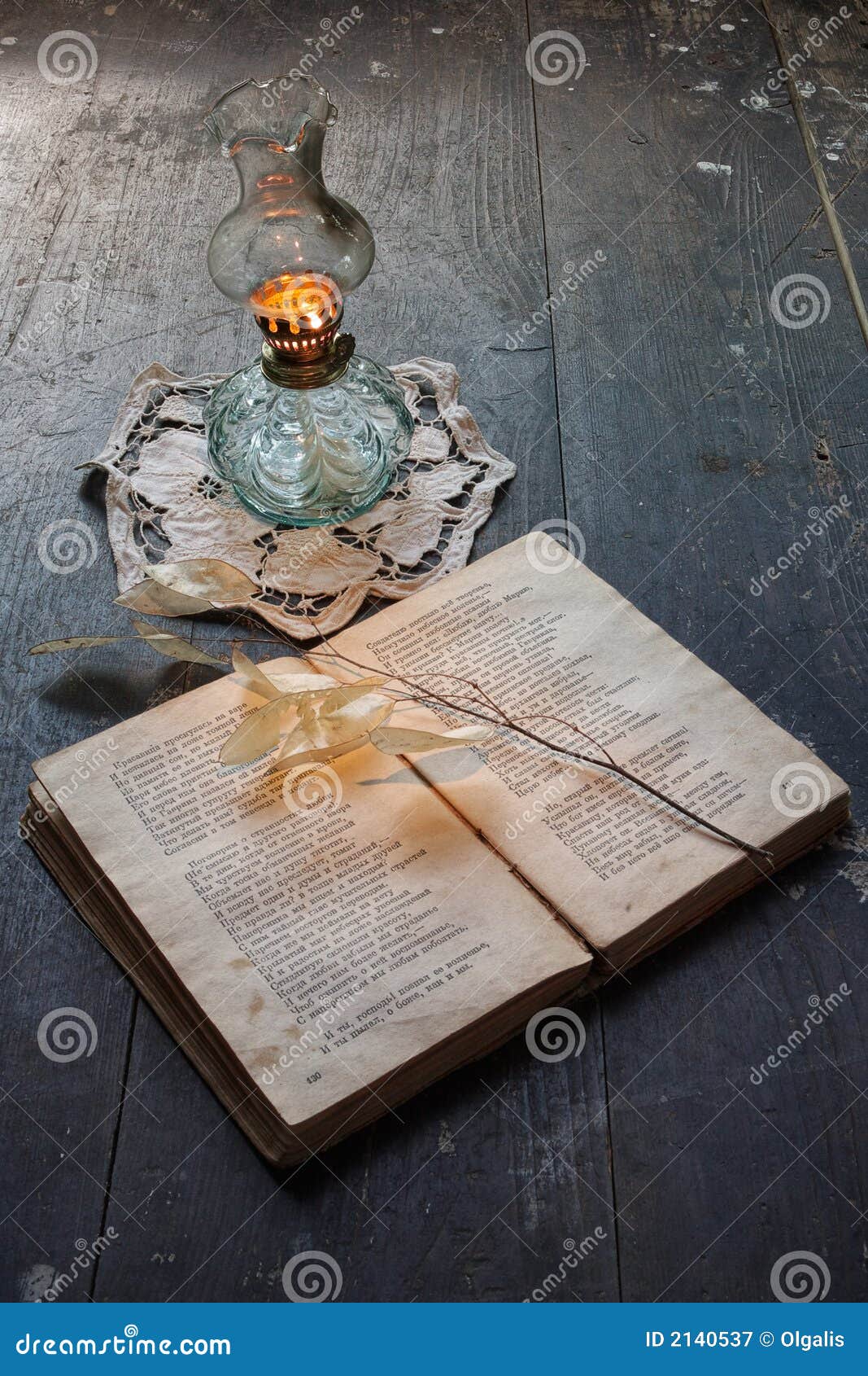 Book and ancient oil lamp stock image. Image of home, burning - 2140537