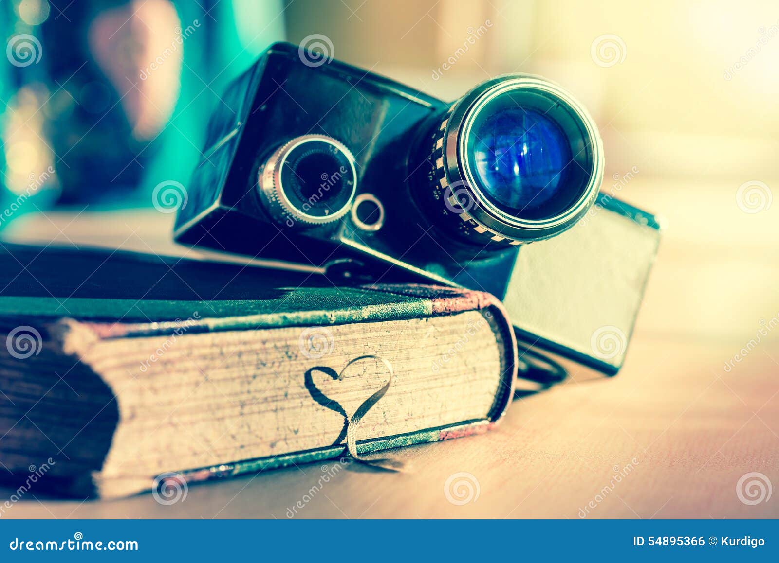 Book and an Ancient Video Camera Stock Photo - Image of filter, holiday ...
