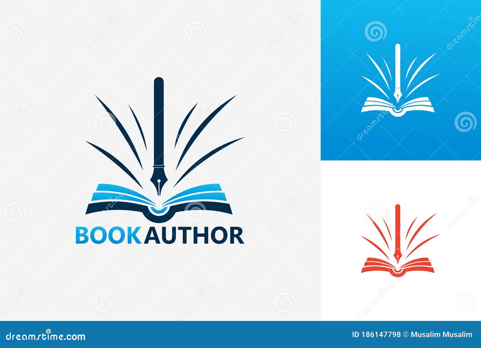 Book Author Logo Template Design Vector, Emblem, Design Concept ...