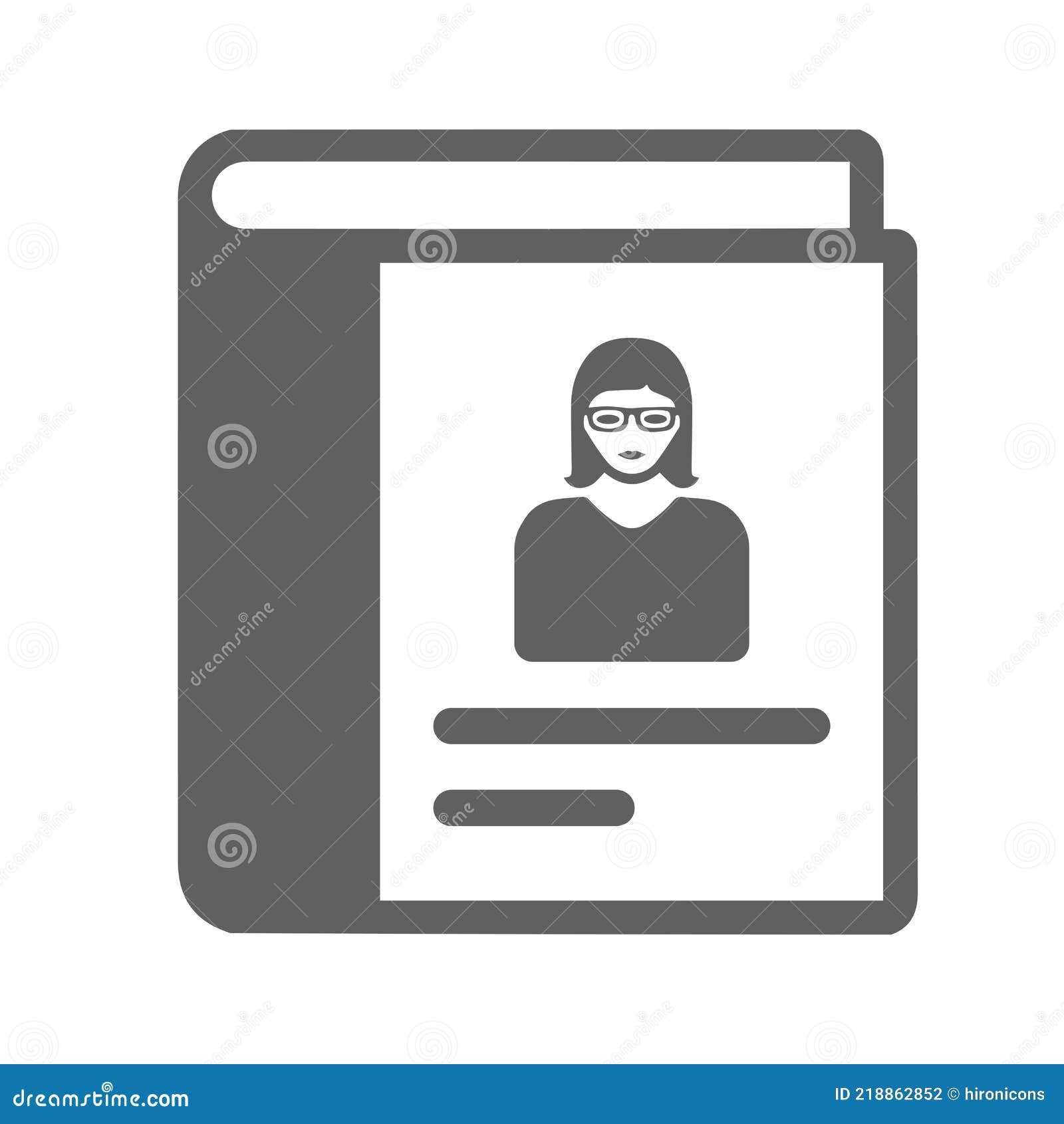 Book Authorship Icon / Blue Color Vector Illustration | CartoonDealer ...