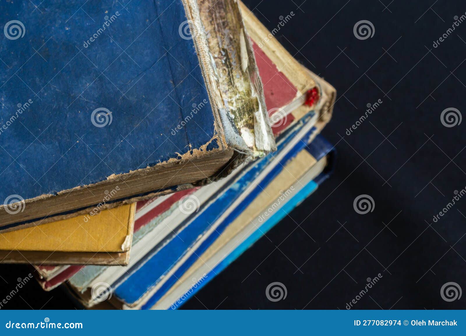 Book Background. Stack of Books in the Library. Old Yellow Pages of ...