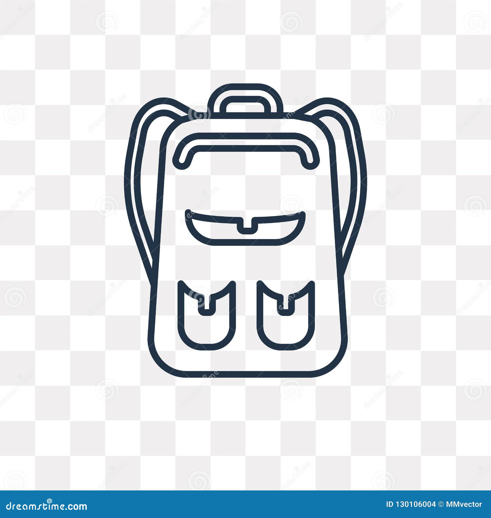 Book Bag with Pockets Vector Icon Isolated on Transparent Background ...