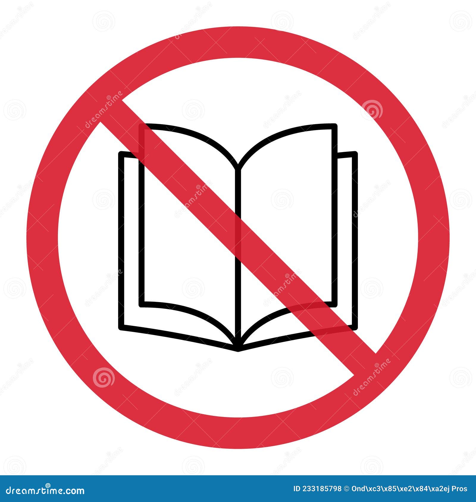 Book Ban Icon, Open Education Textbook, Library Vector Illustration ...