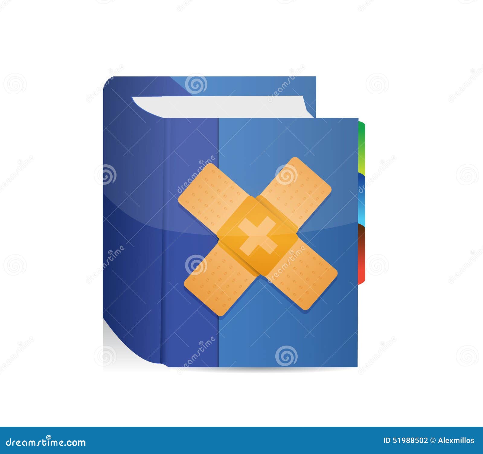 Book Band Aid Fix Solution Concept Stock Illustration - Illustration of ...