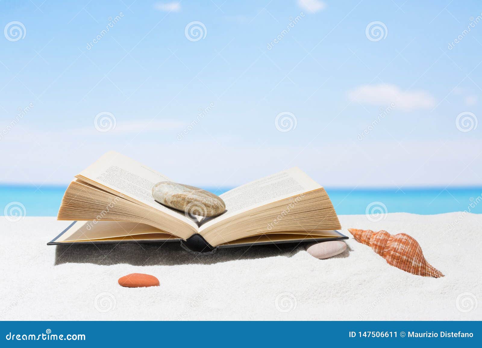 Book on the Beach with White Sand Stock Image - Image of writing ...
