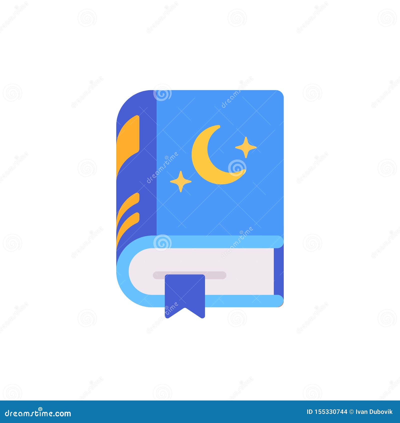 Book of Bedtime Stories Flat Icon Stock Vector - Illustration of icon ...