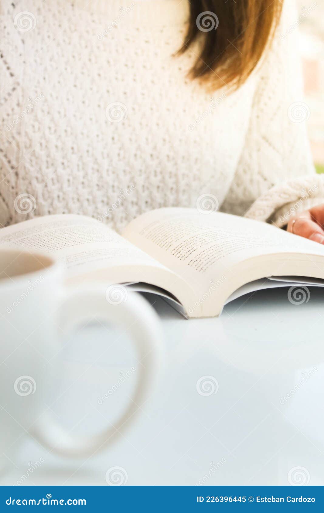 A Book Being Read by a Girl Stock Image - Image of hand, idea: 226396445