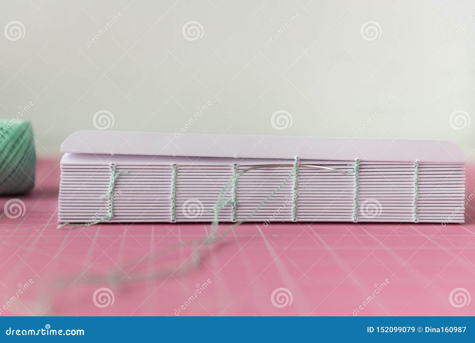 The Process Of Coptic Binding. Book Binding. Thread And Pages. Copy ...